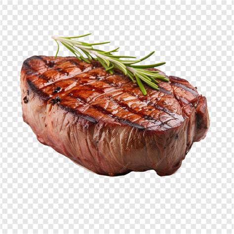 투명 한 배경 에 고립 된 맛있는 그릴 된 ⁇ 고기 필레 스테이크 무료 Psd 파일