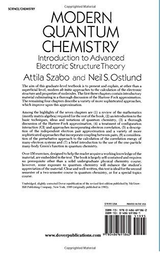 Modern Quantum Chemistry Introduction To Advanced Electronic Structure Theory Dover Books On