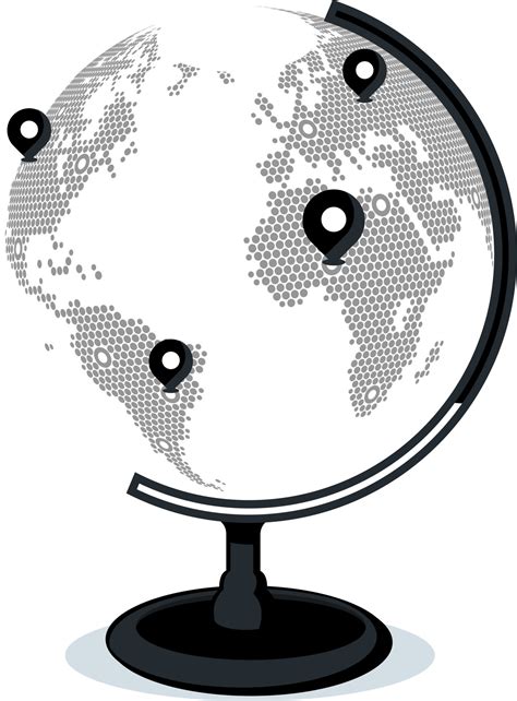 Vector World Map Globe With Pointers Vector Art At Vecteezy