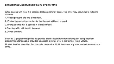 File Handling In C Pptx