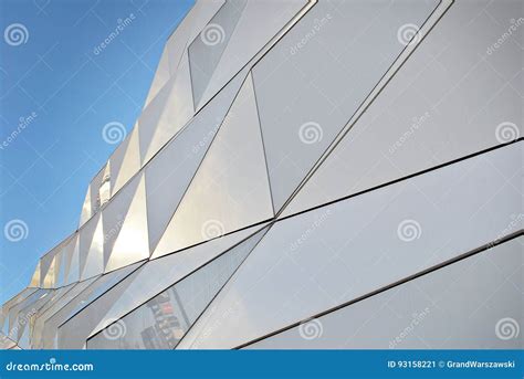 Polygonal Triangle Glass Facade Of Modern Building Stock Image Image
