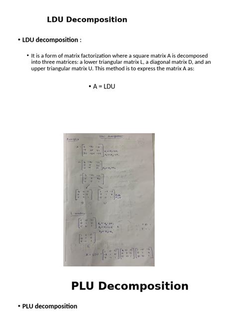 Ldu Decomposition Pdf
