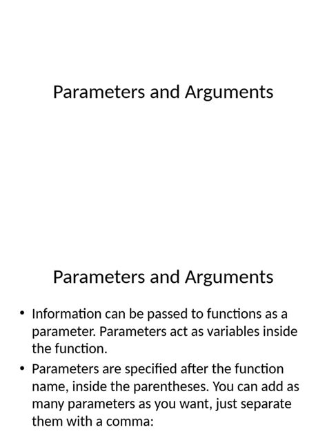 parameters and arguments pdf