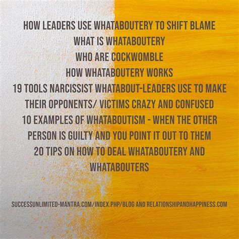 Success Unlimited Mantra Blog How Leaders Use Whataboutery To Shift Blame