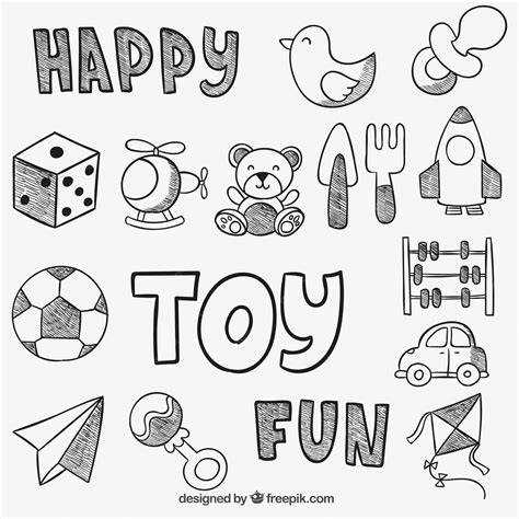 Premium Vector Hand Drawn Toys