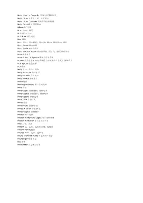 3dmax中英文命令对照大全 已修改