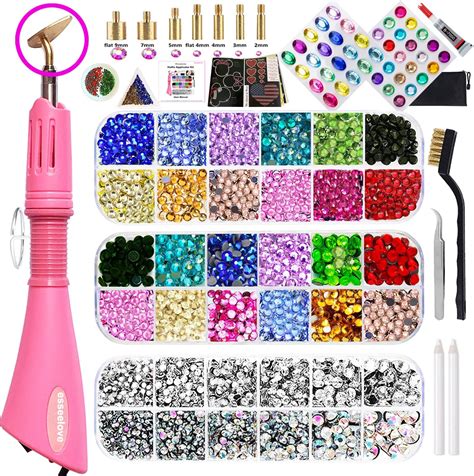Esseelove Bedazzler Kit With Rhinestones Hotfix Applicator Tool Diy Hot Fix