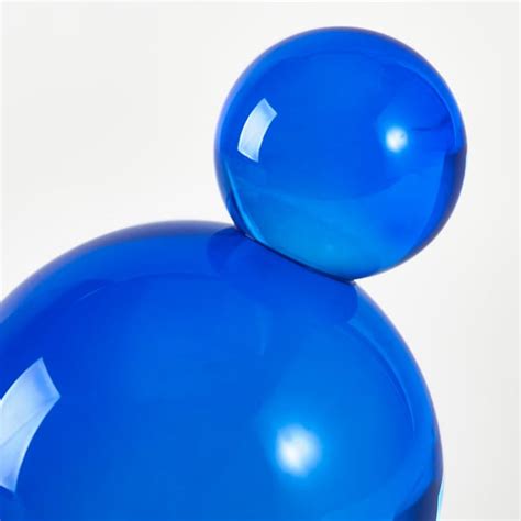 3d Blue Crystal Stack Bubble Ball Sculpture Ornament Home Decor Art With Silver Base Homary Uk