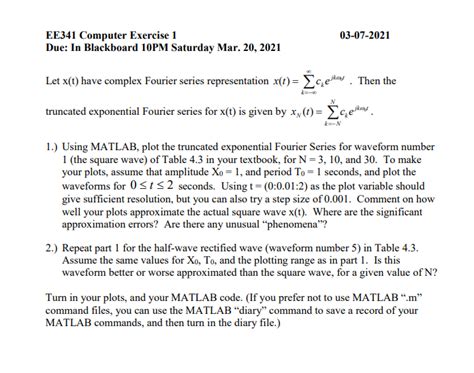 solved how do you plot the truncated fourier series in