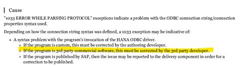 Solved Error 1033 Trying To Connect To Sap Hana Via Odbc Microsoft Fabric Community