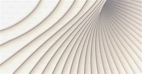 밝은 안개로 둘러싸인 흰색 줄무늬 건축 패턴 컴퓨터 생성 기하학적 그림입니다 미래 지향적 인 기하학적 선 구성 3d 렌더링 사진 Unsplash의 웨이브 패턴 이미지