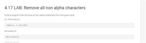 Solved 417 Lab Remove All Non Alpha Characters Write A