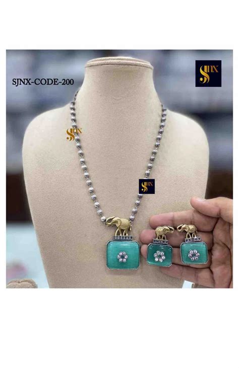 Blue Elephant Pendant Necklace Set At Rs 800set In Mumbai Id