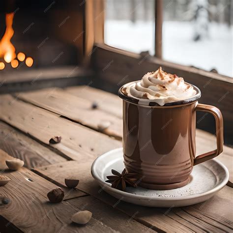 Une Tasse De Chocolat Chaud Avec Un Bâton De Cannelle à Côté Dune