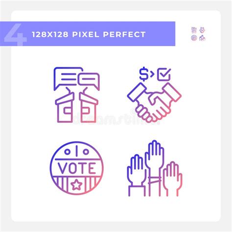 Pixel Perfect Gradient Voting Icons Stock Vector Illustration Of Poll Concept 282379958