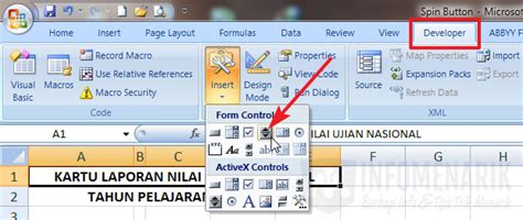 Cara Membuat Spin Button Tab Developer Di Office Excel Info Menarik