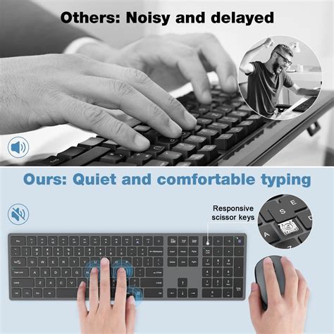 Buy Wireless Keyboard And Mouse Super Slim Keyboard With Responsive Keys Silent Mouse And