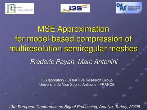 Ppt Mse Approximation For Model Based Compression Of Multiresolution