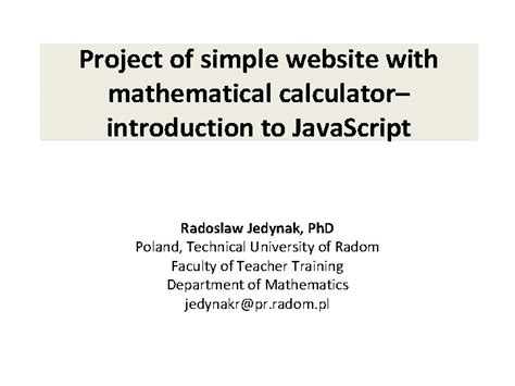 Project Of Simple Website With Mathematical Calculator Introduction