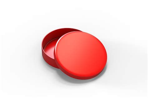 둥근 빨간색 골판지 포장 상자 절연 흰색 배경에 템플릿을 조롱 3d 그림 0명에 대한 스톡 사진 및 기타 이미지 0명 3차원 형태 공란 Istock