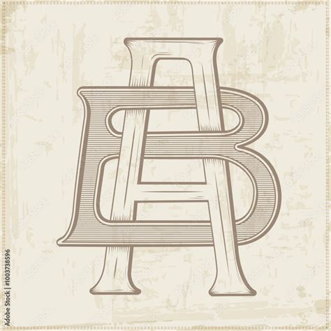 Ab Ba Monogram Ab Logo Ab Monogram Vintages Interlocking