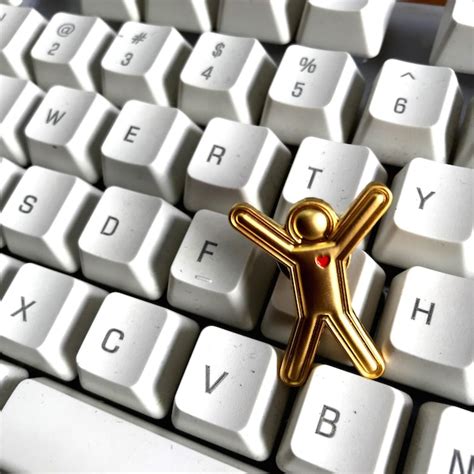 premium photo high angle view of human representation on computer