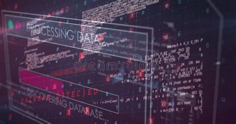 Animation Of Data Processing On Screen Over Cyber Attack Warning Stock Video Video Of