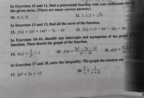 Solved In Exercises And Find A Polynomial Function Chegg