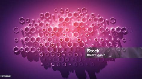 보라색 육각형 3d 렌더링 일러스트의 구름 0명에 대한 스톡 사진 및 기타 이미지 0명 3차원 형태 가능성 Istock