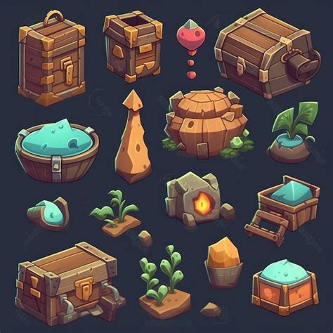 Premium Photo A Collection Of Icons For A Game