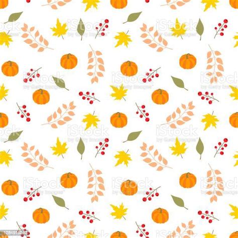 호박 화려한 단풍 나무 재 잎 나뭇 가지 흰색 배경에 겨울 베리와 원활한 추수 감사절 가을 패턴 가을 자연 숲 배경 0명에 대한