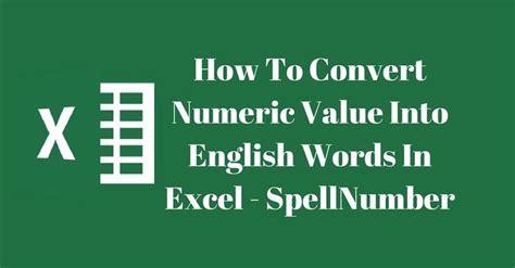 how to convert numeric value into english words in excel spellnumber