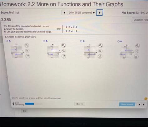 Solved Homework 2 2 More On Functions And Their Graphs