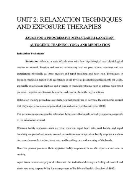 Behaviour Modification Unit 2 Complied Notes Download Free Pdf Relaxation Psychology Phobia