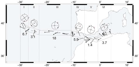 Total Seismic Moment Tensors And Horizontal Projection Of The Slip Download Scientific Diagram