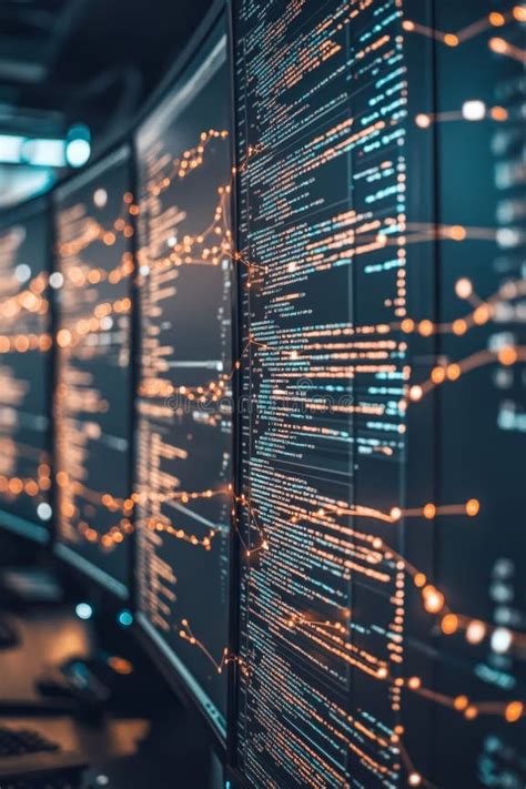 A Cutting Edge Control Room Filled With Multiple Screens Each Showing