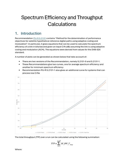 Spectrum Efficiency And Throughput Calculations Pdf Bandwidth
