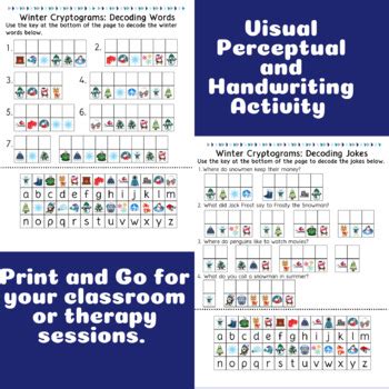 Winter Cryptogram And Decoding Ot Worksheets By Creatively Ot Tpt