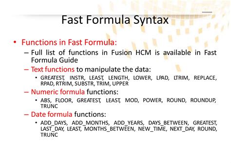 Fast Formula In Oracle Cloud Hcmpptx