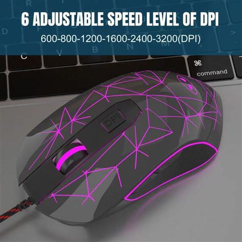 Magegee G6 Wired Gaming Mouse Black 7 Colors Breathing Led Backlit