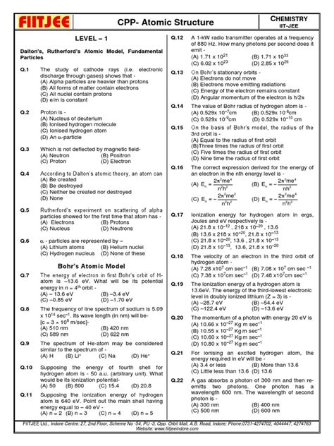 Cpp 33 Atomic Structure Bn L 1 Pdf Pdf Proton Atomic Nucleus