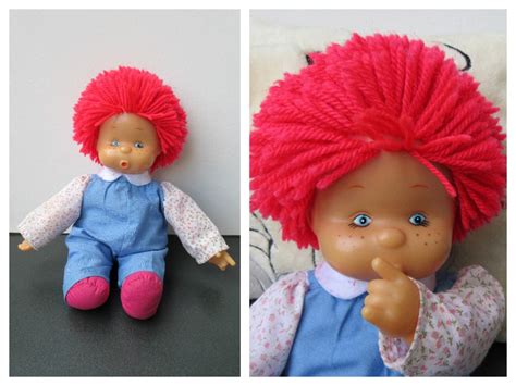 Vintage Thumb Sucking Doll Freckles Face Yarn Haired Cm Tall Etsy