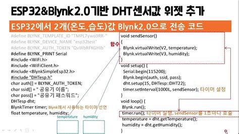 스마트팜 구축원격제어 Iot Esp32 Blynk 20 활용 온습도센서dht22 게이지gauge 위젯