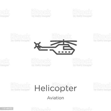 항공 컬렉션에서 헬리콥터 아이콘 벡터입니다 얇은 라인 헬리콥터 개요 아이콘 벡터 일러스트 레이 션입니다 웹 사이트 디자인 및 모바일 앱 개발을 위한 윤곽 얇은 라인 헬리콥터