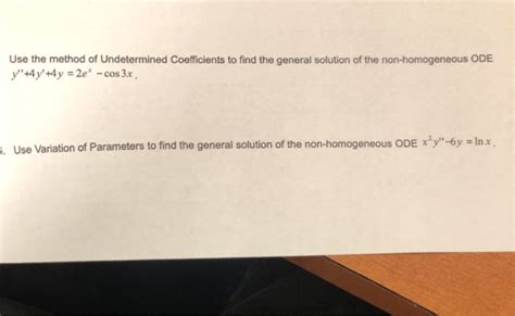 Solved Use The Method Of Undetermined Coefficients To Find