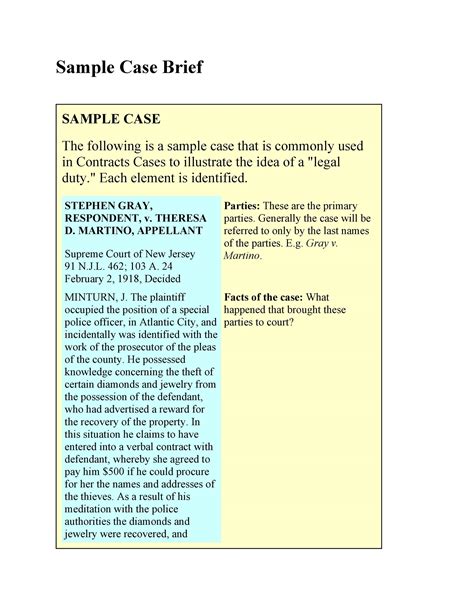 40 Case Brief Examples Templates ᐅ TemplateLab