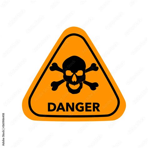 Skull Hazard Triangle Symbol Vector Image Isolated On A White