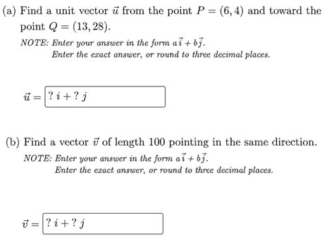 solved a find a unit vector ū from the point p 6 4