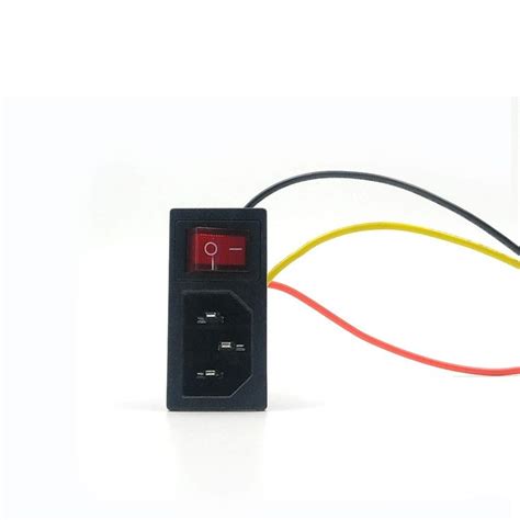 Buy Xiaomindian Red Rocker Switch With Wires Iec 320 C14 Inlet Power Socket Fuse Switch