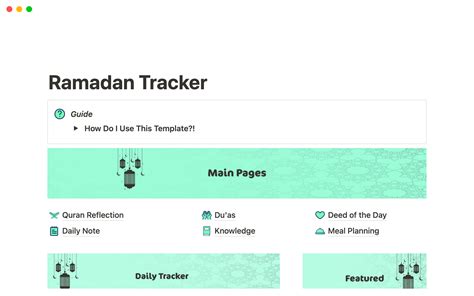 Ramadan Tracker Template By Shumail Notion Marketplace